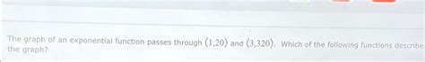 solved the graph of an exponential function passes through