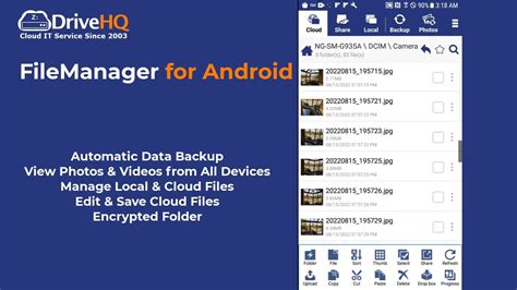 drivehq filemanager for android file backup and management copy paste
