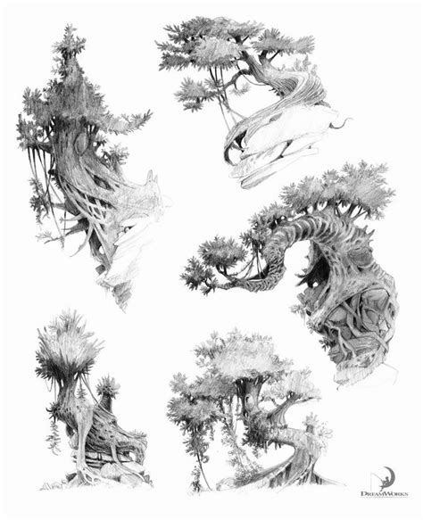 Pin By Mystral Rose On Plants Tree Sketches Sketches Environment Concept Art