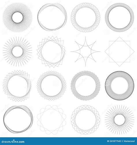 Geometric Circular Abstract Motif Icon Symbol Radial Radiating Design Element Vector Stock