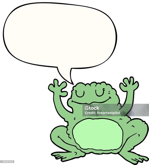 Cartoon Frog With Speech Bubble Stock Illustration Download Image Now