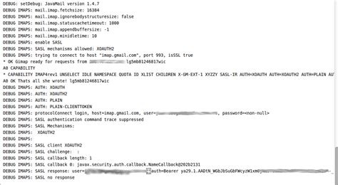 Oauth 20 Connect Error To Imap Using Javamail Stack Overflow