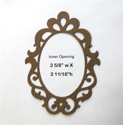 Elegant Oval Scroll Picture Frame Chipboard Frame Chipboard Photo Frame 4 14 W X 5 78 H