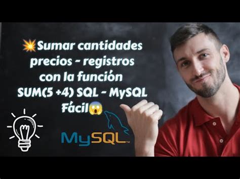 𝑺𝒖𝒎𝒂𝒓 𝑪𝒂𝒏𝒕𝒊𝒅𝒂𝒅𝒆𝒔 𝒑𝒓𝒆𝒄𝒊𝒐𝒔 𝒓𝒆𝒈𝒊𝒔𝒕𝒓𝒐 𝒄𝒐𝒏 𝒍𝒂 𝒇𝒖𝒏𝒄𝒊𝒐𝒏 𝑺𝑼𝑴 𝑺𝑸𝑳 𝑴𝒚𝑺𝑸𝑳 YouTube