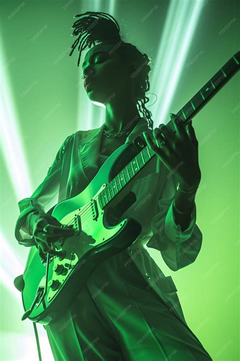 전기 기타 를 연주 하는 음악가 Ai 생성 이미지