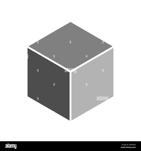 Simple Shaded Monochrome Gray Cube In 3d Style Perspective View Vector Image Stock Vector Image