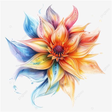 상징적인 디자인의 아름다운 꽃 보라색 꽃 푸른 꽃 골드 악센트 Png 일러스트 및 이미지 에 대한 무료 다운로드 Pngtree