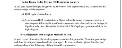 Solved Design Binary Coded Decimal BCD Sequence Counters Chegg