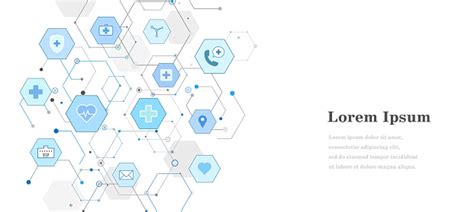 추상 파란색 흰색 육각형 건강 관리 아이콘 배경 과학 기술 의료 개념 건강관리와 의술에 대한 스톡 벡터 아트 및 기타 이미지 건강관리와 의술 건설 프레임 건축물
