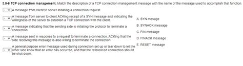 solved 3 5 8 tcp connection management match the