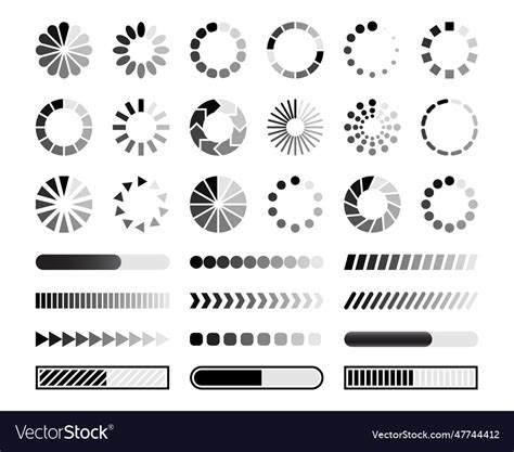Loading Bar Download Progress Loader Circular Vector Image