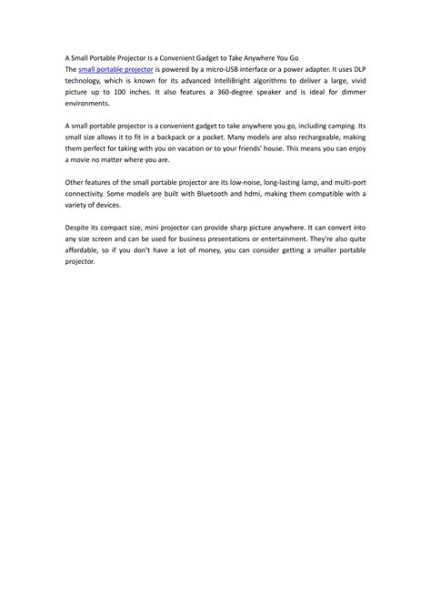 Ppt A Small Portable Projector Is A Convenient Gadget To Take Anywhere You Go Powerpoint