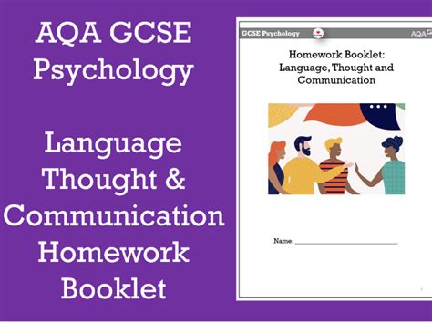 Aqa Gcse Psychology Language Thought And Communication Homework Workbook Booklet Teaching