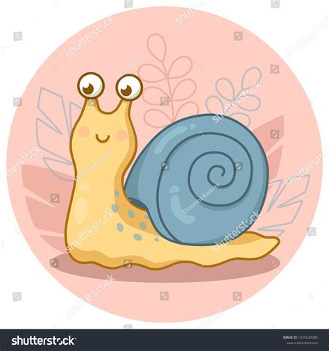 파란 껍질이 달린 귀여운 만화 달팽이 스톡 벡터로열티 프리 1925620085 Shutterstock