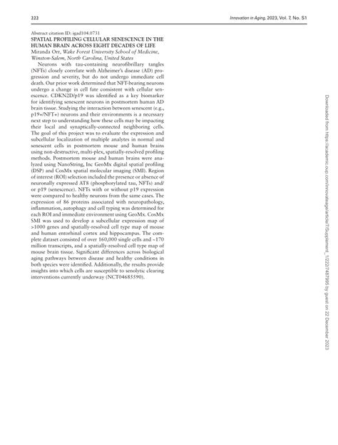 Pdf Spatial Profiling Cellular Senescence In The Human Brain Across