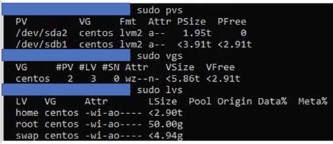 Centos LVM PV In VG But Not In LV Unix Linux Stack Exchange