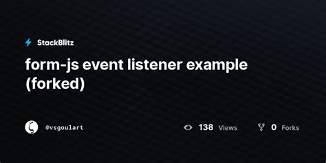 Form Js Event Listener Example Forked Stackblitz