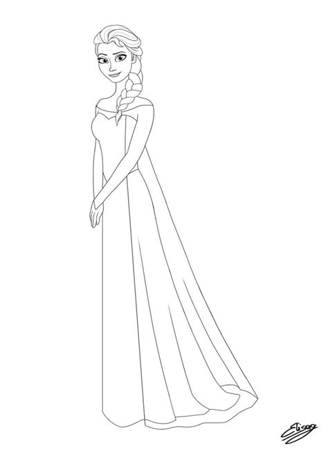 Disney Princess Elsa Line Art By Elygraphic On Deviantart