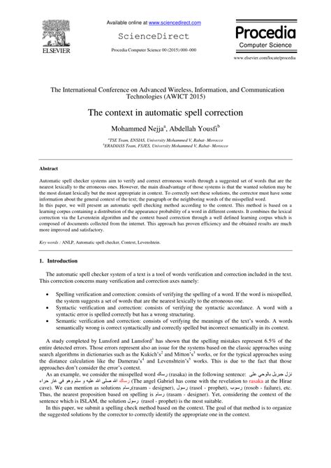 pdf context s impact on the automatic spelling correction
