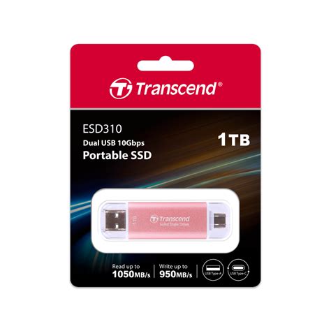 Transcend External SSD smallest 1TB ESD310P Type A and Type C connectors รบประกน 5ป