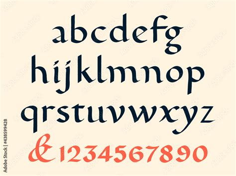 Fototapeta Carolingian Minuscule Alphabet Hand Drawn Calligraphy