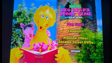 Sesame Street Big Birds Story Time Dvd Menu Walkthrough📖 Youtube