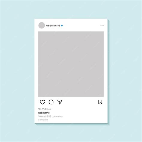 Post Instagram 피드 프레임 모형 템플릿 디자인 벡터 디자인 사용자 인터페이스는 Instagram을 조롱합니다 프리미엄 벡터