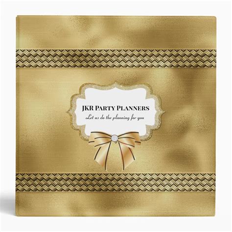 Gold Decorative Metallic Look 3 Ring Binder Zazzle Business Binders
