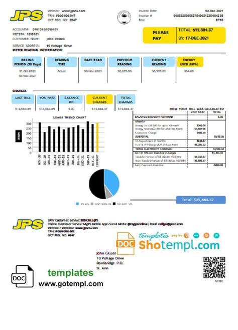 Jamaica Public Service Company Limited Jps Electricity Utility Bill