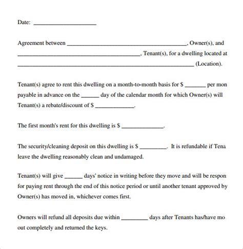 Free 13 Sample Basic Rental Agreement Templates In Pdf Ms Word Excel