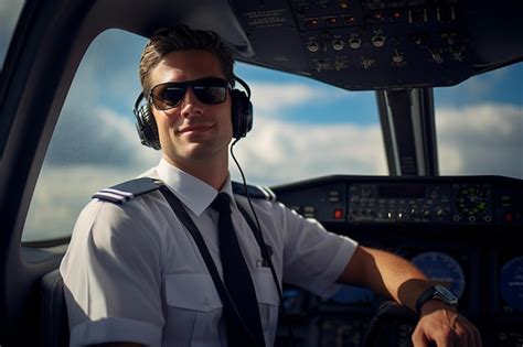 Premium AI Image Commercial Flight Pilot In Command Generative By Ai