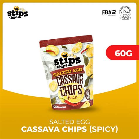Near Expiry Stips Chips Salted Egg Cassava Chips Spicy 60g