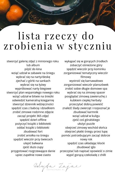 Lista rzeczy do zrobienia w styczniu January bucket list To do list ...