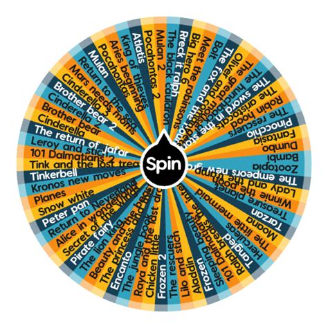 Animated Disney Movies Spin The Wheel Random Picker