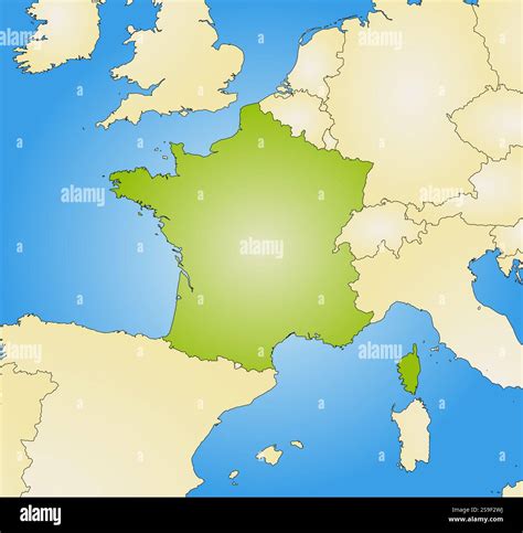Map Of France And Nearby Countries Filled With A Radial Gradient Stock Vector Image And Art Alamy