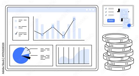 Financial Dashboard Displaying Line Graph Pie Chart And Bar Charts