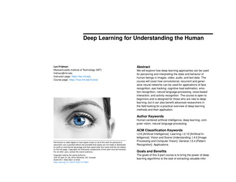 Pdf Deep Learning For Understanding The Human