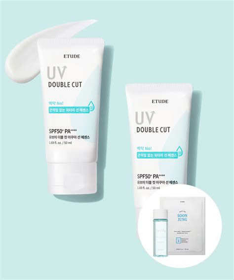 50ml50ml 유브이 더블 컷 아쿠아 선 에센스 듀오 세트 에이블리