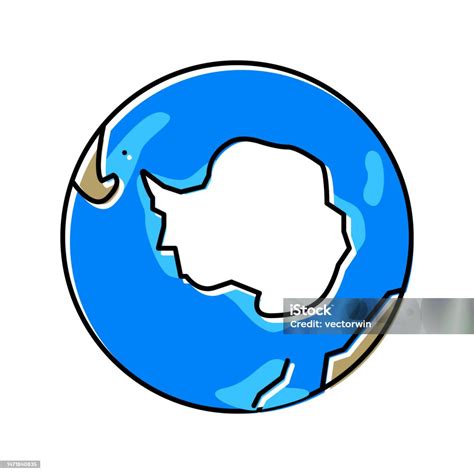 남극 대륙 지구 행성지도 컬러 아이콘 벡터 일러스트 레이 션 과학에 대한 스톡 벡터 아트 및 기타 이미지 과학 구 낮 Istock