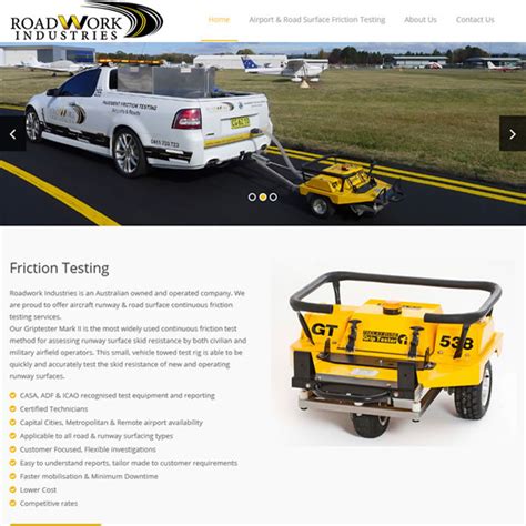 Roadwork Industries Friction Testing Aircraft Runway Road Surface