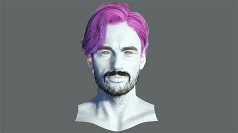 Realtime Hair Man Polygone Hairstyle Flippednormals