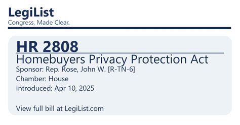 Congress 119 Hr 2808 Homebuyers Privacy Protection Act Legilist