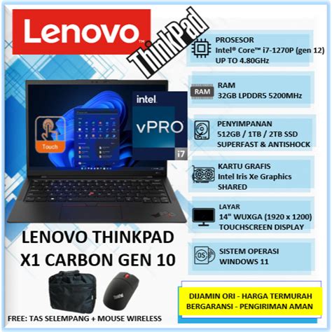 Jual Laptop Lenovo Thinkpad X Carbon Gen Intel Vpro I P Gb Tb Ssd Wuxga