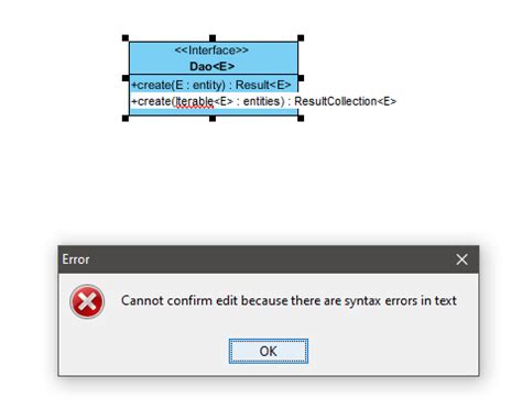 Invalid Syntax For UML Diagram Without Actual Mistake In The Syntax As Far As I Can See UML