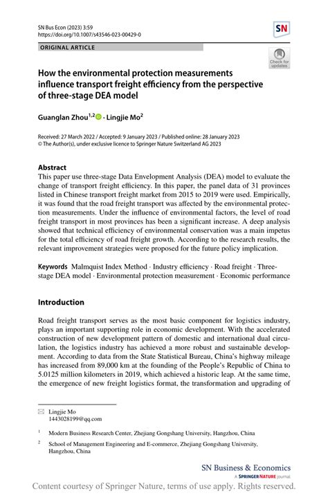 How The Environmental Protection Measurements Influence Transport