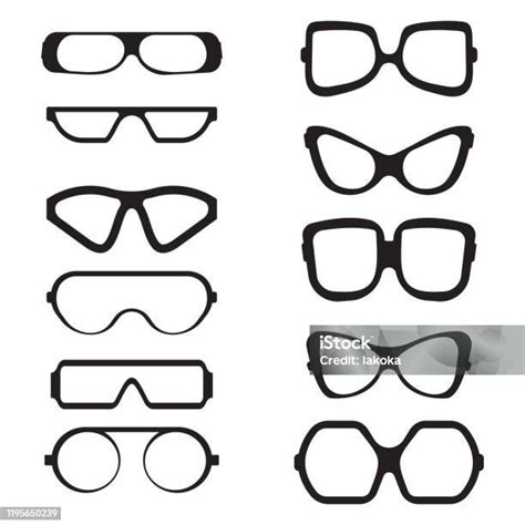 실루엣 안경 햇빛으로부터 보호하기 위해 유행하고 세련된 액세서리플라스틱 프레임 선글라스 개성 개념에 대한 스톡 벡터 아트 및 기타 이미지 Istock