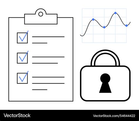 Secure Data Checklist And Analytics Chart Vector Image