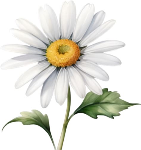 Ai Generated Watercolor Painting Of A Daisy Flower Png