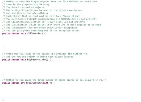 solved use player java to complete the method in