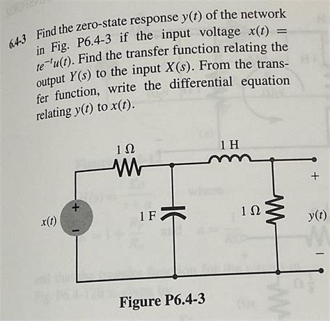 Solved 6 43 Find The Zero State Response Y T Of The Network